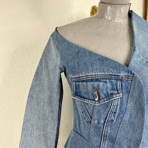 Awake | Jackets & Coats | Awake Mode Upcycled Denim Off Shoulder Top ...